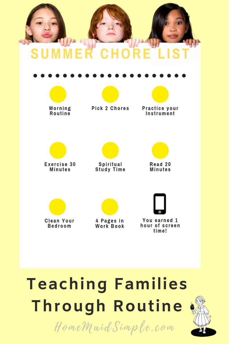 A Summer Chore List Helps Teach the Family Routine | Home Maid Simple
